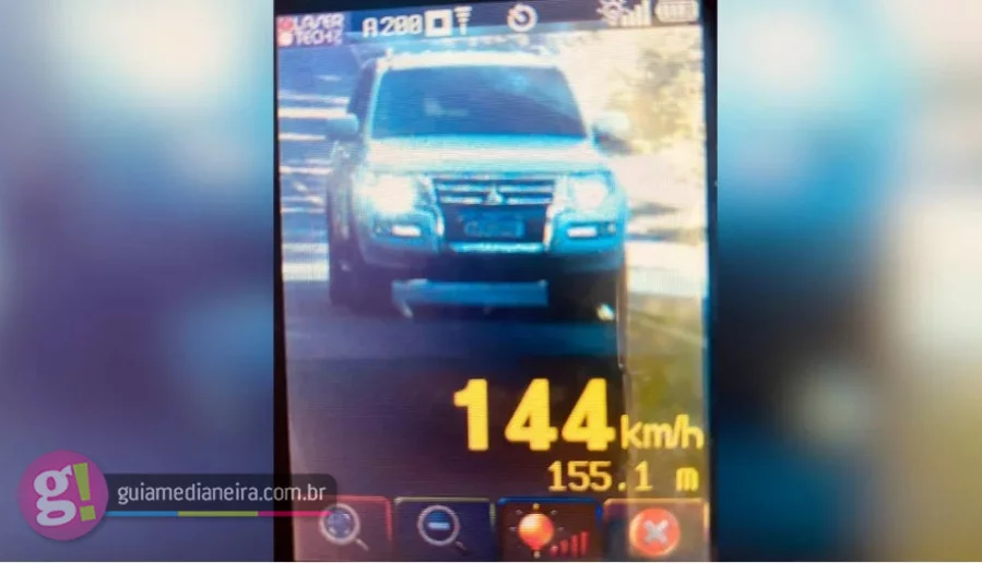 Veículo é flagrado a 144km/h na PR 495 entre Missal e Medianeira; limite da via é de 80km/h ...