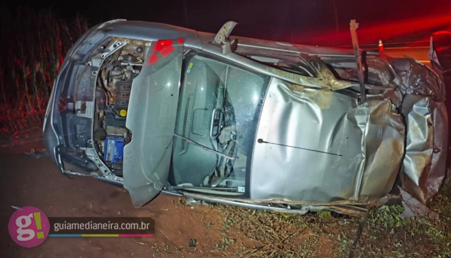 Capotamento na PR-495 deixa um morto e cinco feridos em Medianeira - Guia Medianeira